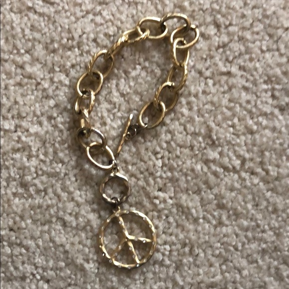 Jewelry | Peace Sign Chain Link Bracelet | Poshmark